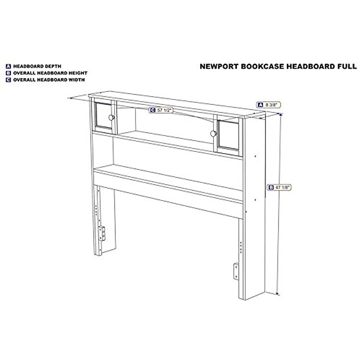 Leo & Lacey Full Bookcase Headboard in Walnut