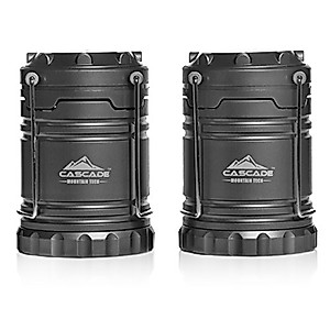 Cascade Mountain Tech 100 Lumen Pop-Up LED Lantern with IPX4 Water Resistance - 2 Pack