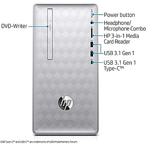 Newest HP Pavilion 590 Desktop Computer, 8th Intel 6 Cores i5-8400, 2.8GHz up to 4.0GHz, 8GB RAM and 16 GB Intel Optane Memory, 1TB HDD, Bluetooth 4.2, WiFi 802.11ac, Win10, (Renewed)