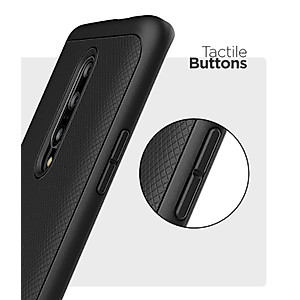 ENCASED OnePlus 7 Pro Case (Thin Armor) Slim Fit Flexible Grip Phone Cover - Black