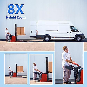 [ 8X Zoom ] 4K 5Dbi Security Cameras Wireless Outdoor, Battery Powered Solar Security Camera Outdoor 360° PTZ WiFi Camera with Spotlight Siren, Motion Detection, Color Night Vision,2-Way Audio, IP66