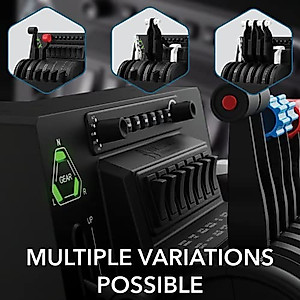 Honeycomb Bravo Flight Simulator Throttle Quadrant - Trim, Gear, Flaps, Autopilot, Radio Switch Panel - 6 Interchangeable Levers – Desk Clamps Included - Programmable Functions – USB-C Cable Included