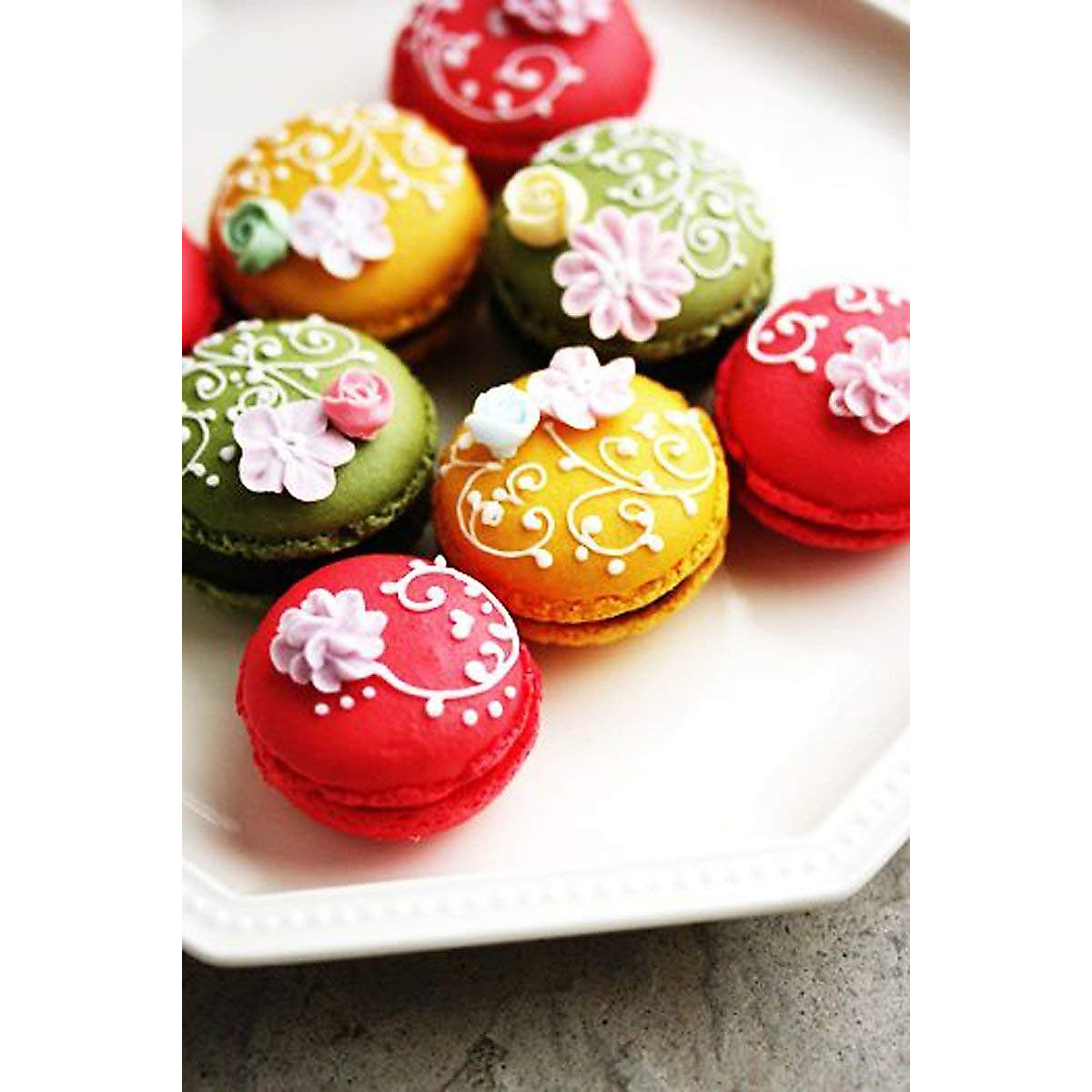 Webake Macaron Silicone Mat Set of 2, Macaroon Baking Mat 54-Cavity, Silicone Template Sheet Baking Pan Liner for Cookie, Pastry Making(Green)