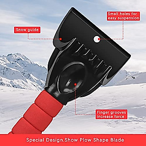 BiSiViO 2 Pack Ice Scraper with Foam Grip, Snow Shovel Brush Removal Tools, Car Winter Kit, Window Frost Remover Brush Tool for Cars Truck Window Cleaning Kit Camping Outdoor
