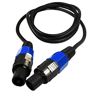 HQRP 6ft Speakon to Speakon (M/M) Cable compatible with Ampeg SVT-CL/SVTVR Classic Series Bass Amplifier Head ; Warwick USM-WCA115 / USM-WCA410 WCA Bass Speakers Amplifier Cabinet