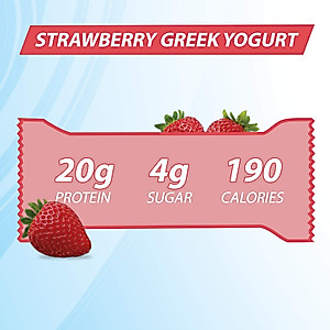 Pure Protein Strawberry Greek Yogurt Protein Bars, 1.76 oz, 6 Count, 2 Pack (Packaging May Vary)