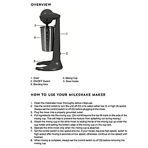 Cold Stone Milkshake Maker with Stainless Steel Mixing Cup 16 ounce, Electric Drink Maker
