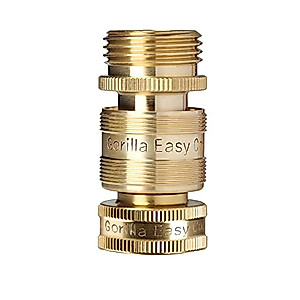 GORILLA EASY CONNECT Garden Hose Quick Connect Fittings. ¾ Inch GHT Solid Brass. (4)