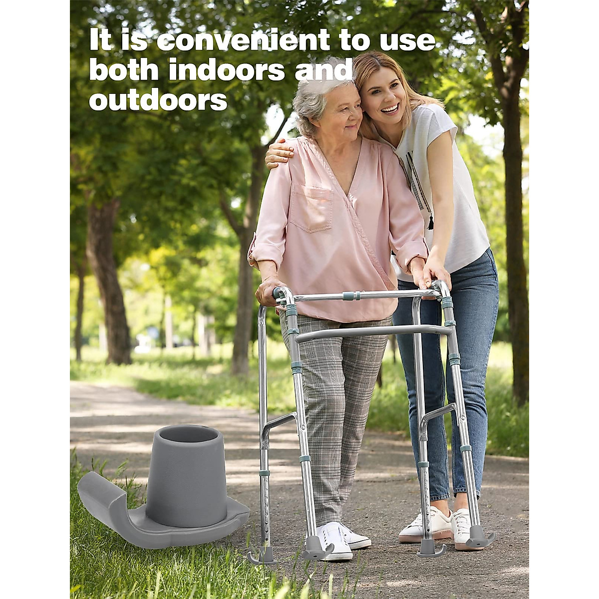 Walker Ski Glides, 2-Pack Universal Skis for Walkers for Seniors Replacement Glide Caps Heavy Duty Walker Assist Accessories