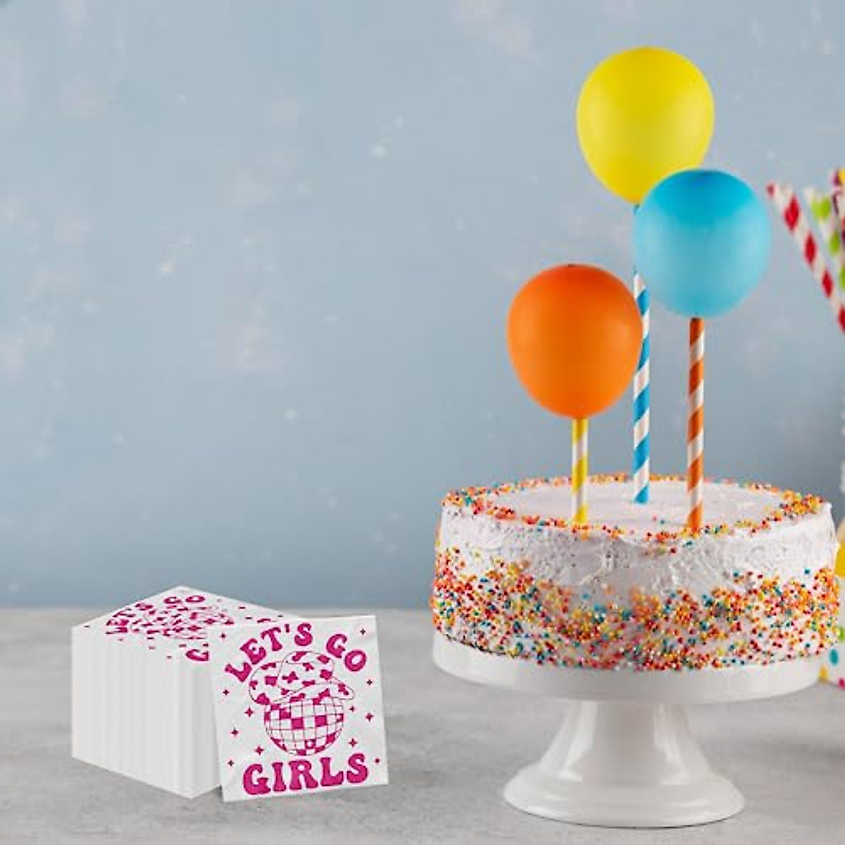 LARRAZABAL 100Pcs Lets Go Girls Napkins, Cowgirl Party Pink Napkins Decorations Western Cowgirl Theme Birthday Party Supplies, Bridal Shower Party Supplies