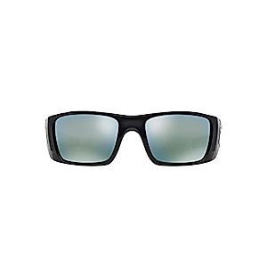 Oakley Men's OO9096 Fuel Cell Rectangular Sunglasses, Polished Black Ink/Emerald Iridium, 60 mm