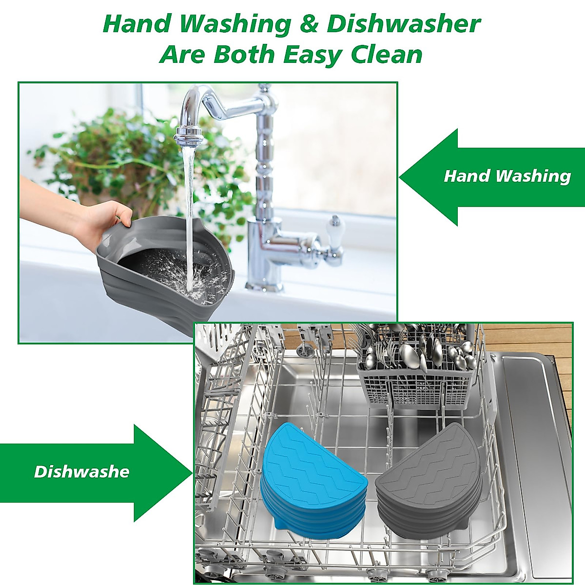 6 Pack Silicone Cooker Liners Set, Slow Cooker Pot Liner for 6-8QT Crock Pot, Contain 1 PCS Integrated Pot Mat, 2 PCS Divider Liners, 1 PCS Plastic Utensil Cradle, 2 PCS Silicone Hand-Clips