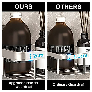 DIBALIYI Shower Storage Shelves, Adhesive Shower Caddy, Shower Organizer No Drilling 2-Pack, Stainless Steel Bathroom Shelf, Shower Rack for Inside Shower Wall (Silver)