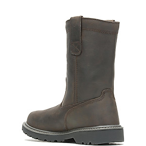 Wolverine Men's Floorhand Waterproof 10" Steel Toe Work Boot, Dark Brown, 10.5 W US