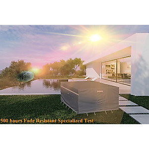 Garden Balsam Heavy Duty Waterproof Patio Furniture Covers,Fade Resistant Outdoor Table and Chair Covers Rectangular 90"Wx 60"D x 28"H Dark Grey