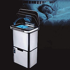 LXXSH Garbage Sorting Trash Can Household Smart Trash Can with Lid Stainless Steel Kitchen Motion Induction Trash Can Trash Can for Bedroom (Size : 9l)