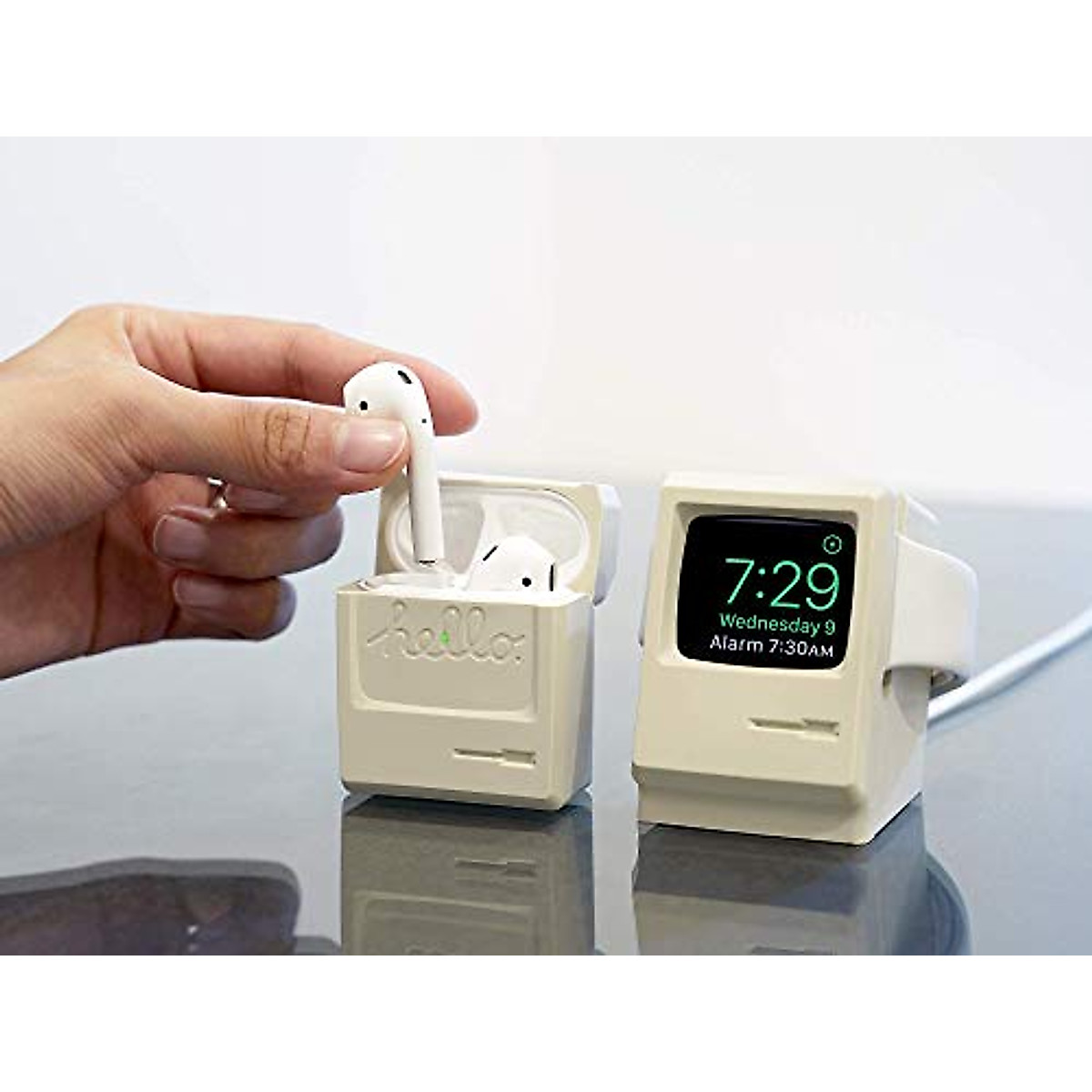 elago AW3 Silicone Case Compatible with Airpods 1 & 2 Case Cover - Classic Monitor Design, Visible LED Light, Premium Silicone Case [US Patent Registered]