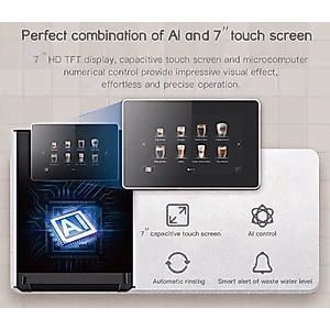 Epsilon Espresso Machine, Coffee Maker comes w/ 11 Brew Selections, 7 Inch AI Touchscreen and Italian, Self-Cleaning Exspresso Barista Brewer