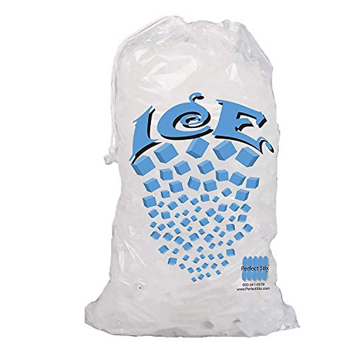 Electactic Ice Maker, Commercial Ice Machine,100Lbs/Day, Stainless Steel Ice Machine with 48 Lbs Capacity, Includes Scoop & Perfectware - PW Icebags-DS-100ct 10lb with Drawstring-100ct