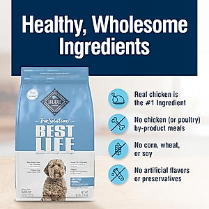 Blue Buffalo True Solutions Best Life Natural Dry Food for Adult Dogs, Chicken, 4-lb Bag