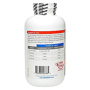 Nutramax Cosequin Maximum Strength Joint Health Supplement for Dogs - With Glucosamine, Chondroitin, MSM, and Hyaluronic Acid, 250 Chewable Tablets