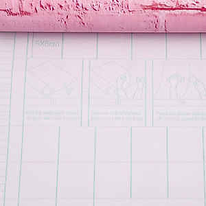 LovingWay English Quotes Drawer Liner 17.7x177 Inch Decor Classroom Wall Easy-to-Install PVC Corner Shelving Paper Pink Bricks