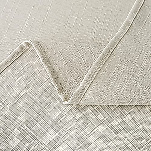 NLMUVW Faux Linen Rectangle Tablecloth Waterproof Wrinkle Resistant Textured Table Cloth Farmhouse Decorative Table Cover for Kitchen Dining and Party, 54 x 78 Inch, Ivory