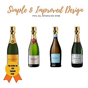 Champagne stoppers - Professional Sparkling Wine stopper, Silicone sealed Leak proof Champagne bottle cork, Suitable for all standard wine bottle size - Plug Built-In pressure pump