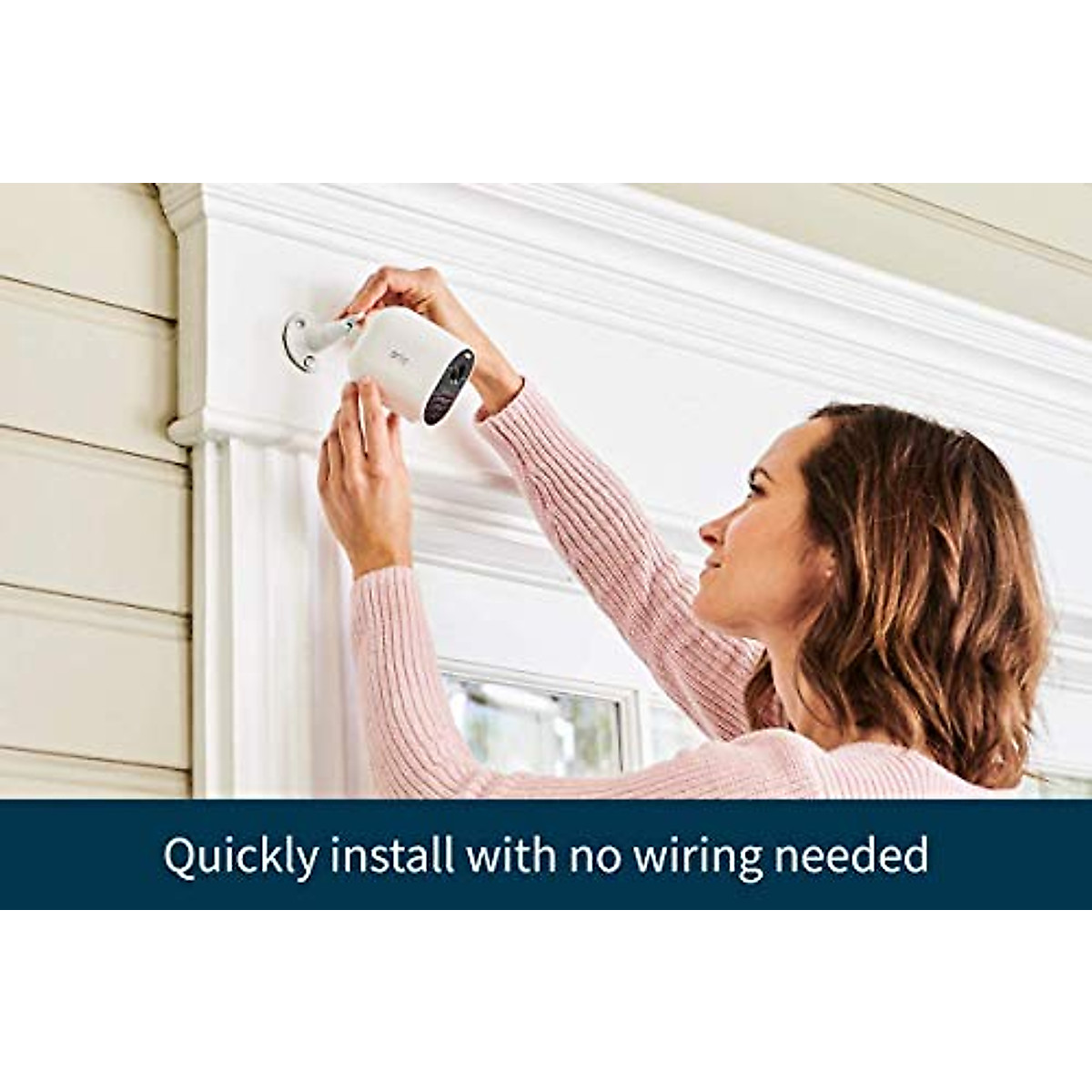 Arlo Essential XL Spotlight Camera | Wire-Free, 1080p Video | Color Night Vision 1 Year Battery Life, Motion Activated, Direct to Wi-Fi White (Renewed)