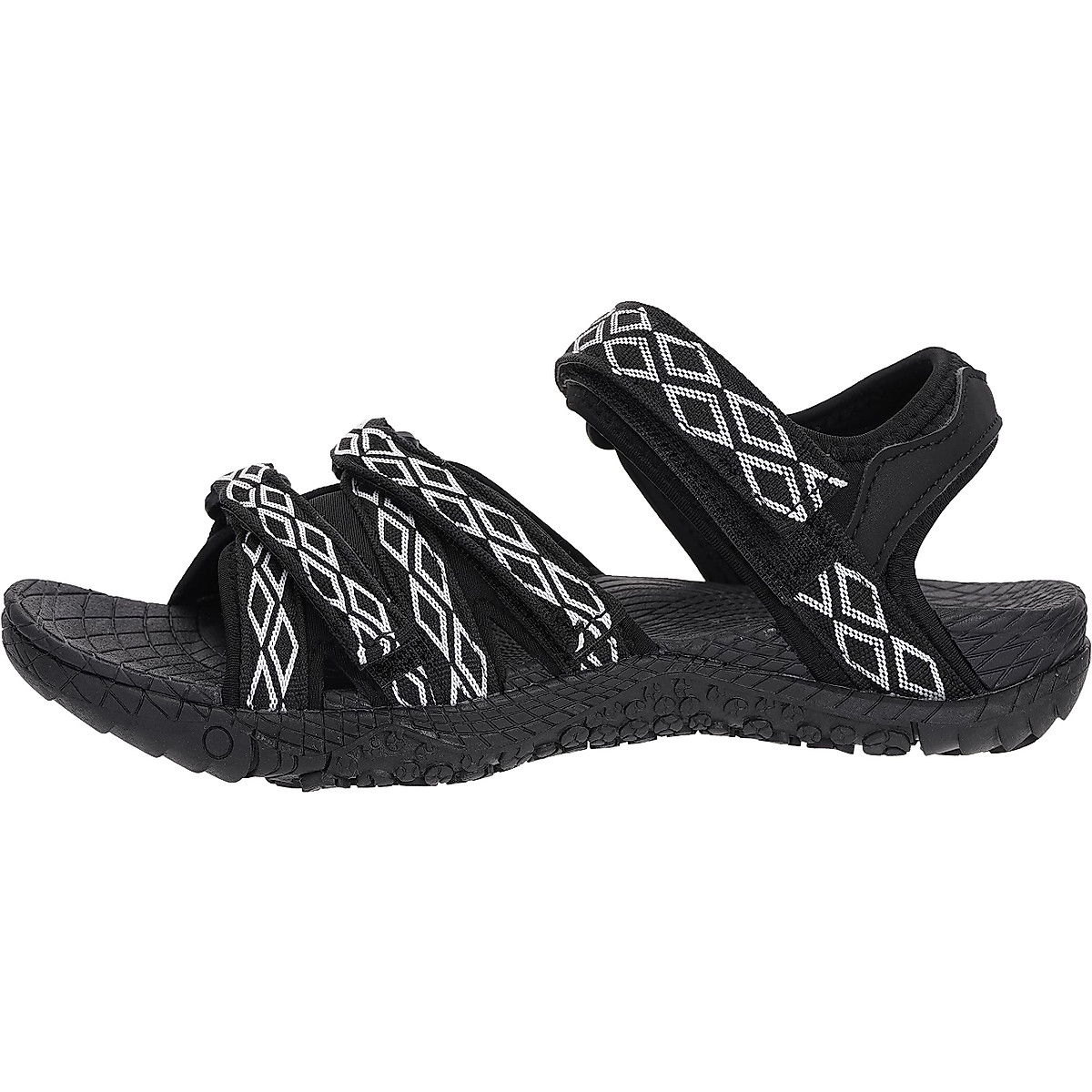 WHITIN Women's Hiking Sandals with Arch Support Orthopedic Size 9 Sport Sandals Traps with Adjustable Hooks Resistant Outdoor Soft BlackWhite 39