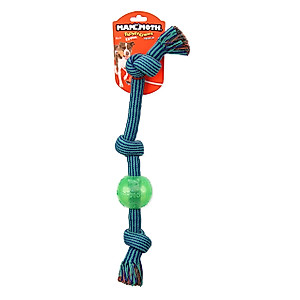 Mammoth Pet Products Large 20" Extra 3 Knot Tug w/TPR Ball