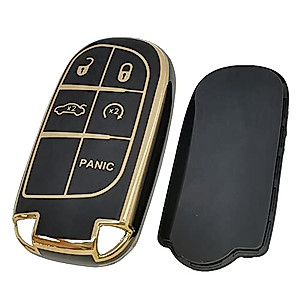 Guibuhuse TPU Protective Remote Key Fob Cover Fits for Jeep Grand Cherokee 2014-2021 Dodge Charger 2012-2018 2017 2018 2016 Wrangler Compass Renegade Patriot Grand Comander