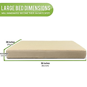 Universal Replacement Washable Large Dog Bed Cover - 36 x 28 x 4 inches - Compatible with Many Orthopedic Memory Foam Dog Bed
