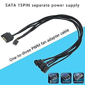 XMSJSIY SATA to 3 Pin 4 Pin PWM Fan Adapter Splitter Hub for 12V Desktop Computer Cooler Case Fans, 2 Pieces Packing