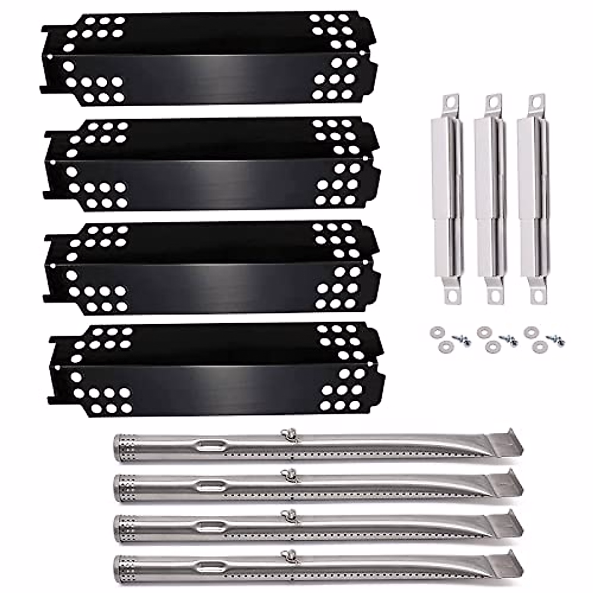 Yiming Grill Replacement Parts for Charbroil 463436215, 463436214, 463439915, 463436213, 463439914 Grill Models. Grill Burner Pipe Tubes, Heat Plate Tent Shields, Carryover Tubes Replacement Kit.
