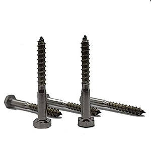 5/16" X 3" Stainless Hex Lag Bolt Screws for Wood, (10 Pack) 304 (18-8) Stainless Steel, by Fullerkreg