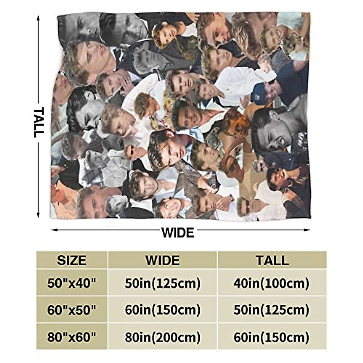 MEROHORO Austin Butler Throw Blanket 80" x 60" (3 Sizes), Lightweight, Ultra-Soft & Comfy Flannel Blanket, Microfiber Fleece Blanket, Anti-Pilling Plush Blanket for Couch, Bed, Sofa