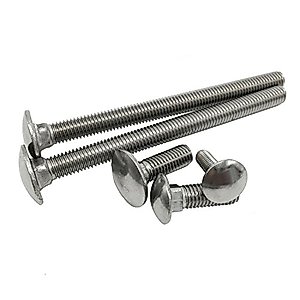 M6 x 25mm A2 Stainless Steel Carriage Bolt Coach Bolt,Right Hand Threads,Metric,24-Pieces