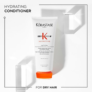 KERASTASE Nutritive Lait Vital Hydrating Conditioner | Adds Moisture, Shine, and Nourishment | Smoothing and Softening | With Plant-Based Proteins & Niacinamide | For Fine to Medium Dry Hair