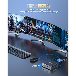 GMKtec K1 Mini Powerhouse Gaming Computer AMD Ryzen 7 6800H (8C/16T, 4.70Ghz), Mini Gaming PC 16GB DDR5+512GB M.2 2280 PCle SSD AMD Radeon 680M, Windows 11 Pro, WiFi 6, BT 5.2, DP, RJ45 2.5G