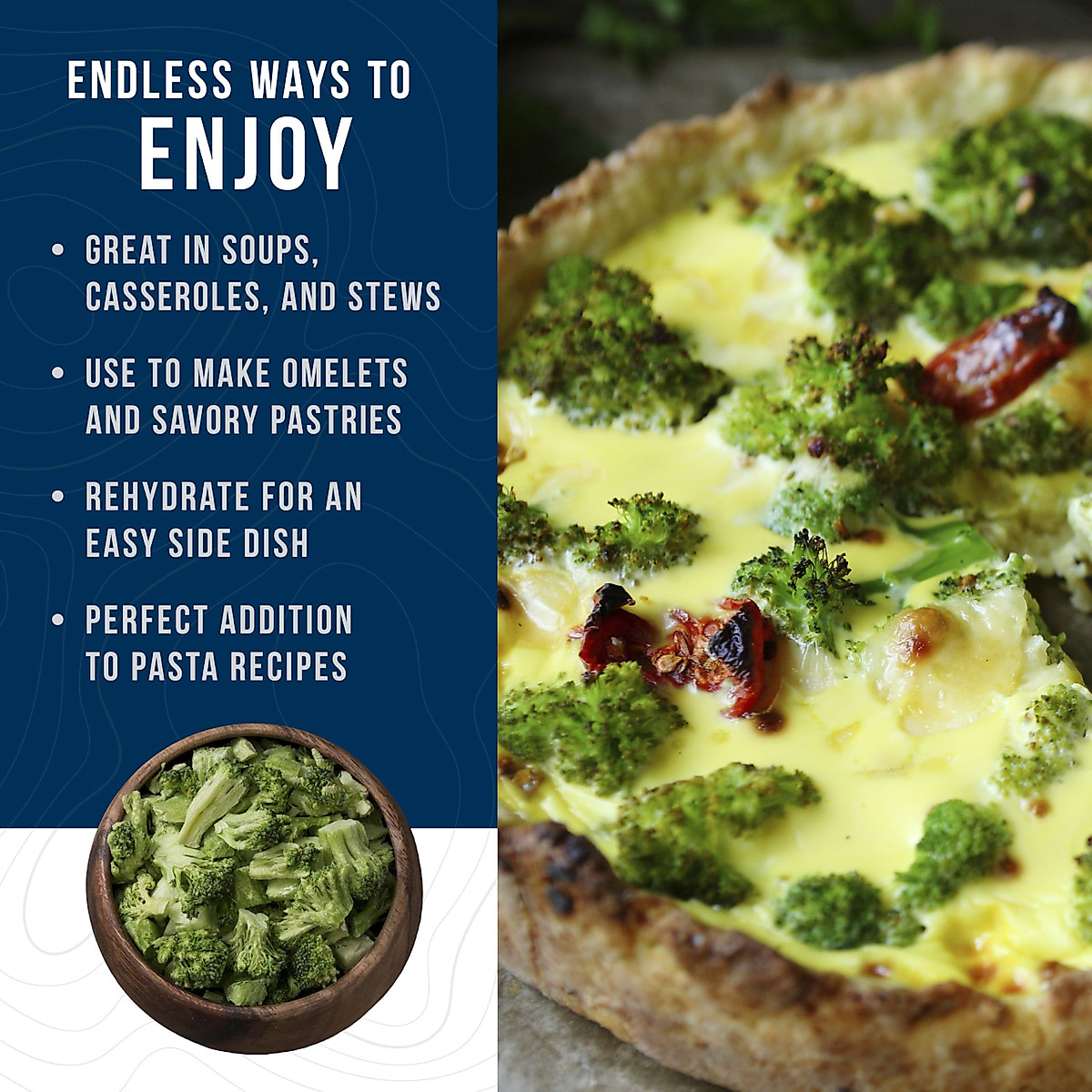 Augason Farms Freeze Dried Broccoli Florets & Stems Can, Emergency Food Supply, Everyday Meals, 34 Servings