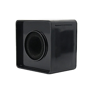 YaeGarden 4-Pack Microphone Flag Station Portable Square Cube Shaped Interview Mic Flag Station Logo Superior ABS Material, Black