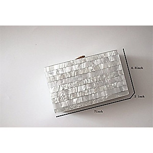 Dirmmis Brand Fashion Woman Evening Bags New Marble Solid Party Clutch Elegant Wedding Wallet Luxury Acrylic Handbag, White