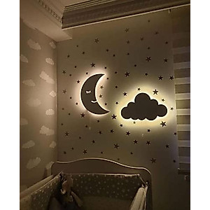 BugyBagy White Cloud Night Light for Nursery - Cloud Shape Battery Operated LED Bedroom Wall Night Light