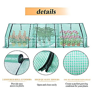 Funny Sunny Portable Mini Greenhouse, Outdoor Garden Greenhouse with Roll Up Door & Double Zipper, Waterproof & UV Protected Plastic Greenhouse for Indoor Outdoor, Patio Backyard Nursery Vegetable