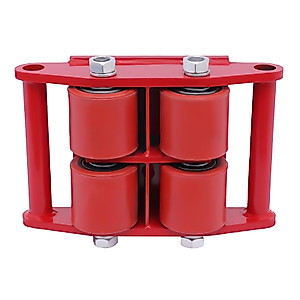 CNCEST Heavy Duty Machinery Mover, 6T 13200lb Machinery Skate Dolly, Warehousing 360° Roller Mover Cargo Trolley Tool, Industrial Machinery Mover Roller Dolly Skate (Red)