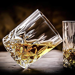 DeeCoo Whiskey Glasses-Premium 10, 11 OZ Scotch Glasses Set of 6 /Old Fashioned Whiskey Glasses/Style Glassware for Bourbon/Rum glasses/Bar Tumbler Whiskey Glasses(Mixed)