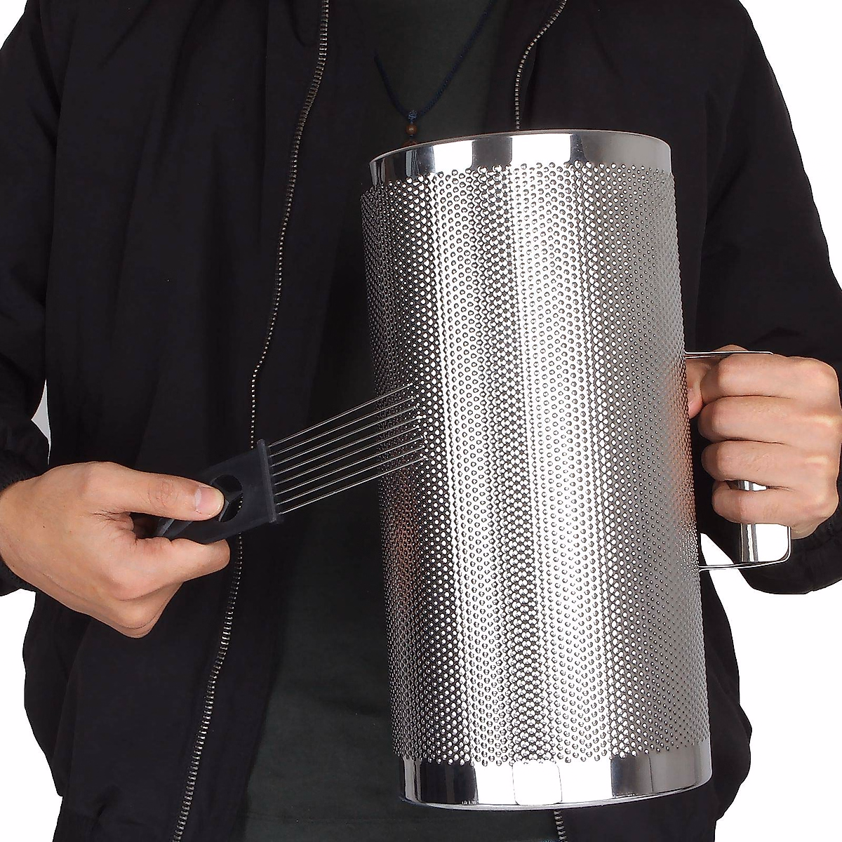 12" x 6" Metal Guiro Shaker Stainless Steel Guiro Instruments with Scraper Musical Instruments Latin Percussion Instrument