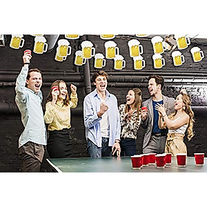 Beer Party & Oktoberfest Decoration - Brew Steins Garland - 10 ft Long Mug Pennant Banner (1)