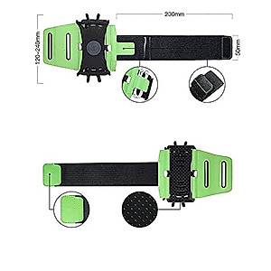 360° Rotatable Running Armband Cell Phone Sports Arm Bands Workout Walking Gym Exercise Wristband Phone Holder for iPhone 12/13 Pro Max/Samsung Galaxy S20 FE/S21/A52/A32/Moto G7 Plus/G8 Power (Green)